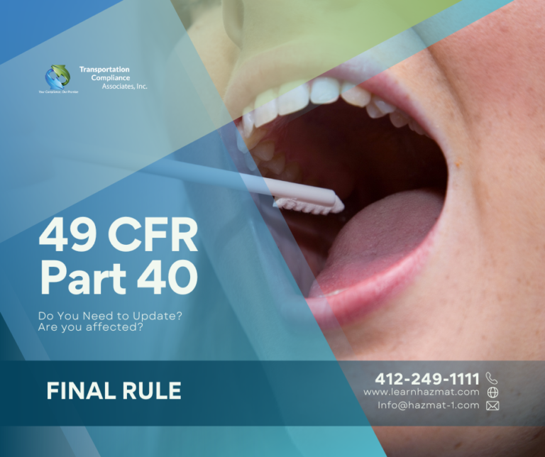 49 CFR Part 40 – Transportation Compliance Associates, Inc