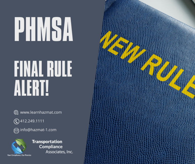 PHMSA FINAL RULE » Transportation Compliance Associates, Inc