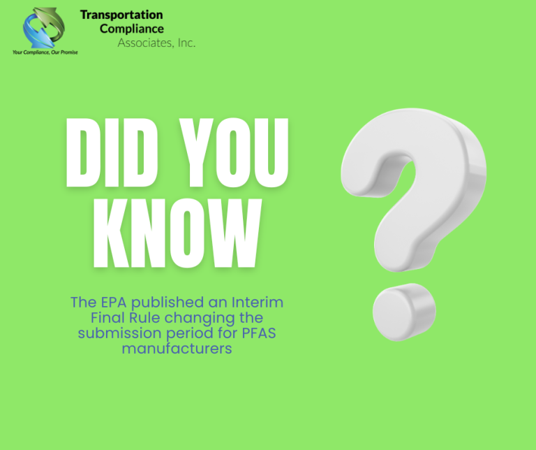 EPA Interim Final Rule – Transportation Compliance Associates, Inc